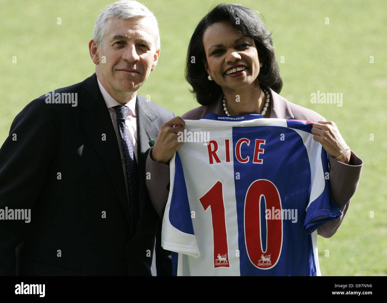 Dr condoleezza rice at ewood park in blackburn hi-res stock photography ...