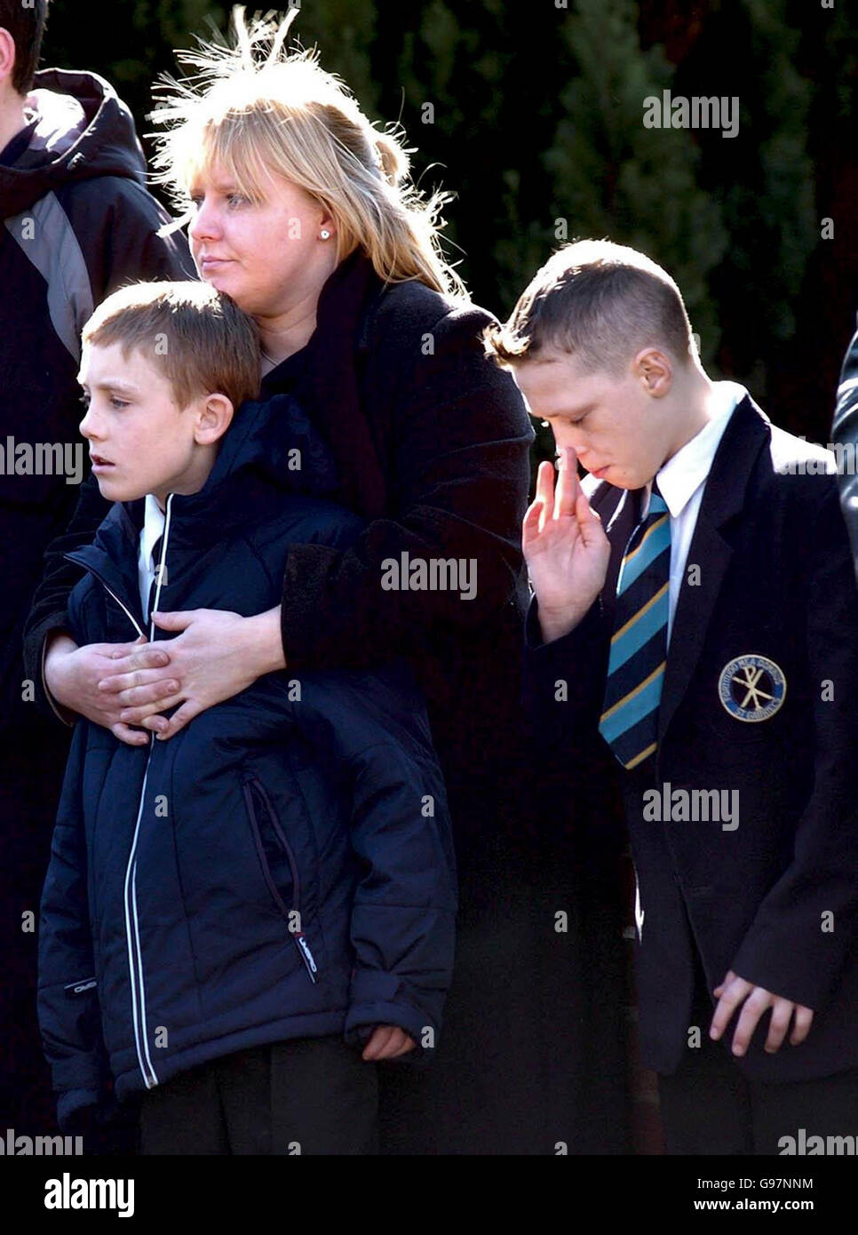 Family members friends attend funeral hi-res stock photography and ...