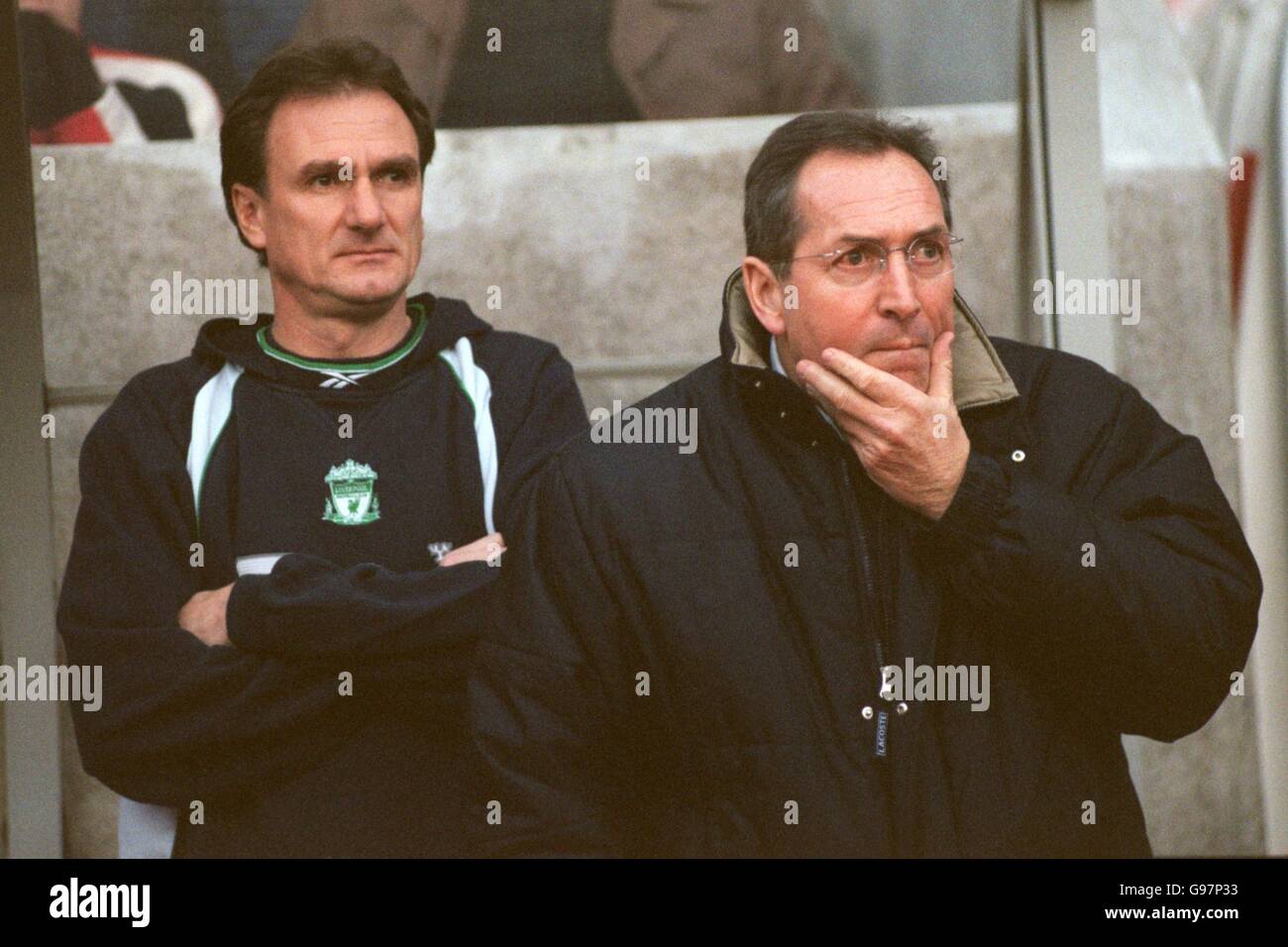 L-R; Liverpool's Assistant Manager Phil Thompson & Manager Gerard ...