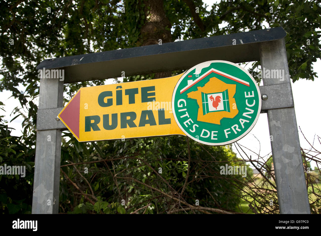 Sign Rural Gite Gites de France Stock Photo - Alamy