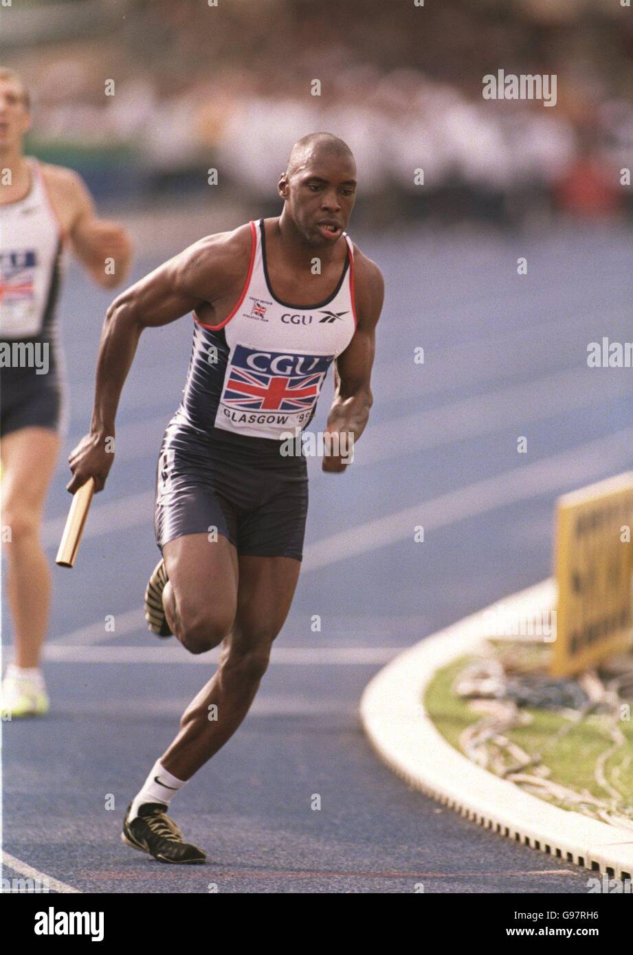 Great britains mark richardson running in the mens 4x400m relay hi-res ...
