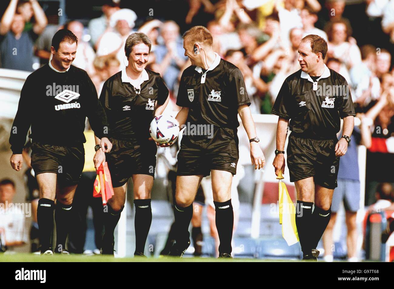l-r; Reserve official R. Style, Assistant Referee M.A. Williams ...