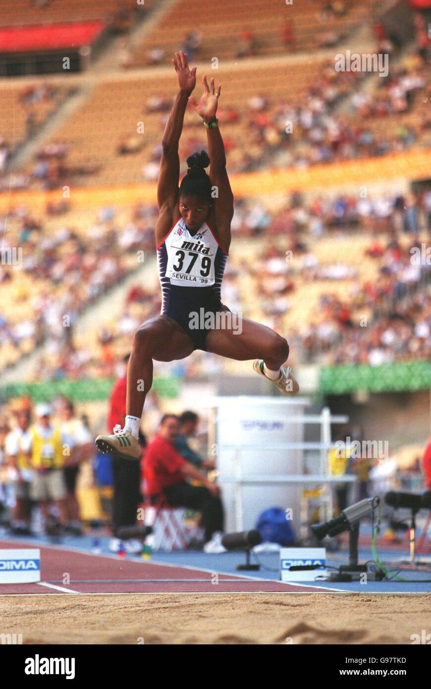 Great Britain's Denise Lewis in action in the Long Jump discipline of ...