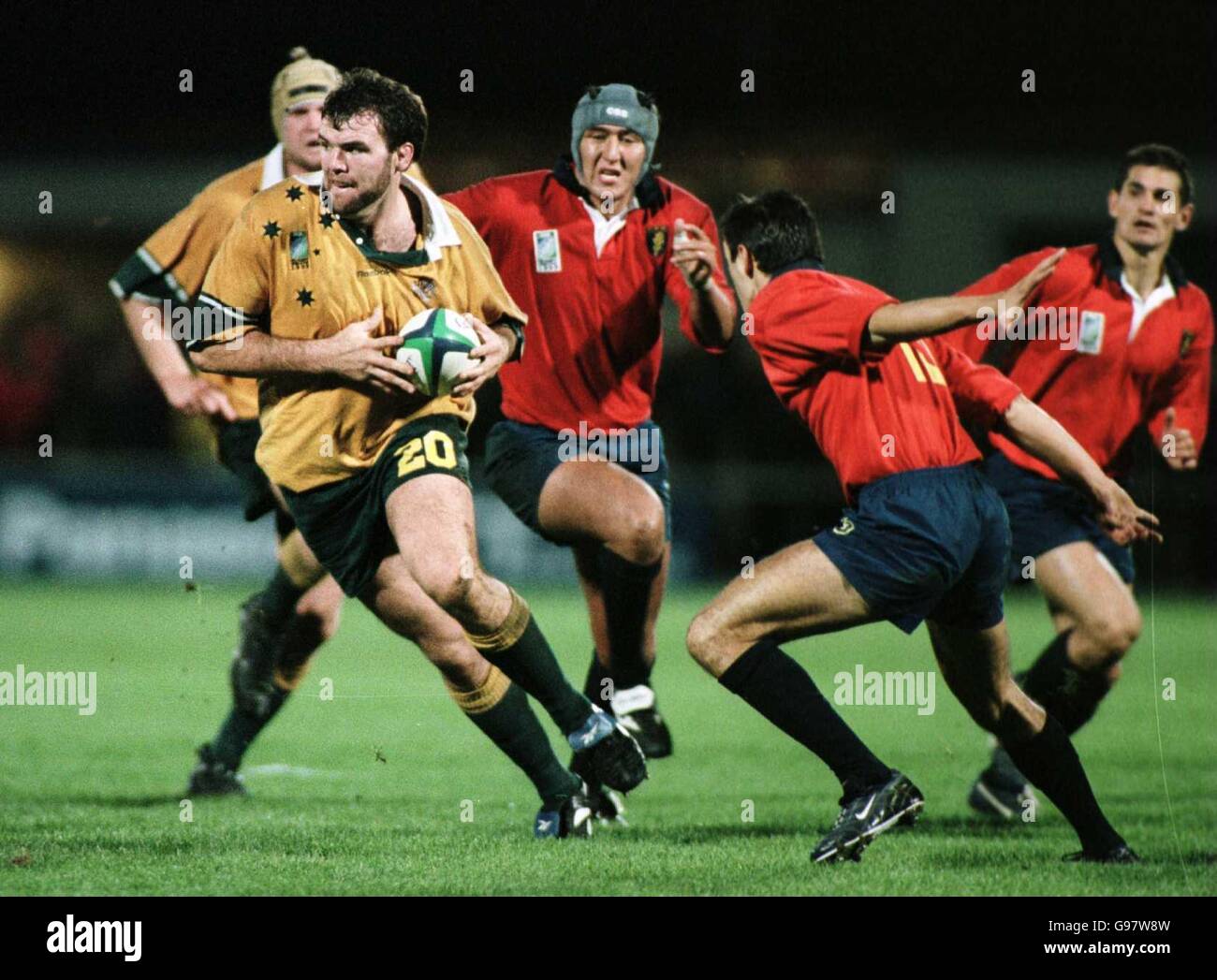 Australias owen finegan break through against romania hi-res stock ...