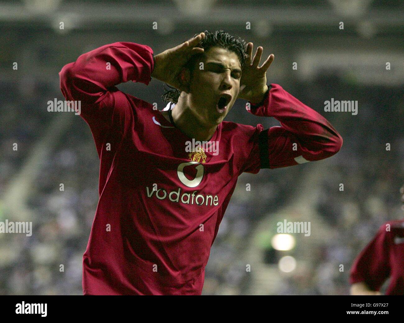 Manchester uniteds cristiano ronaldo celebrates hi-res stock ...