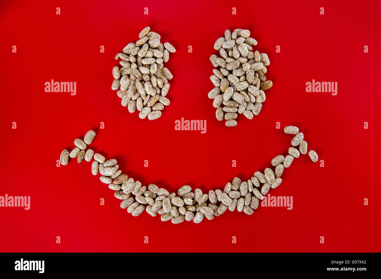 Happy face with pinto beans - smile Stock Photo - Alamy