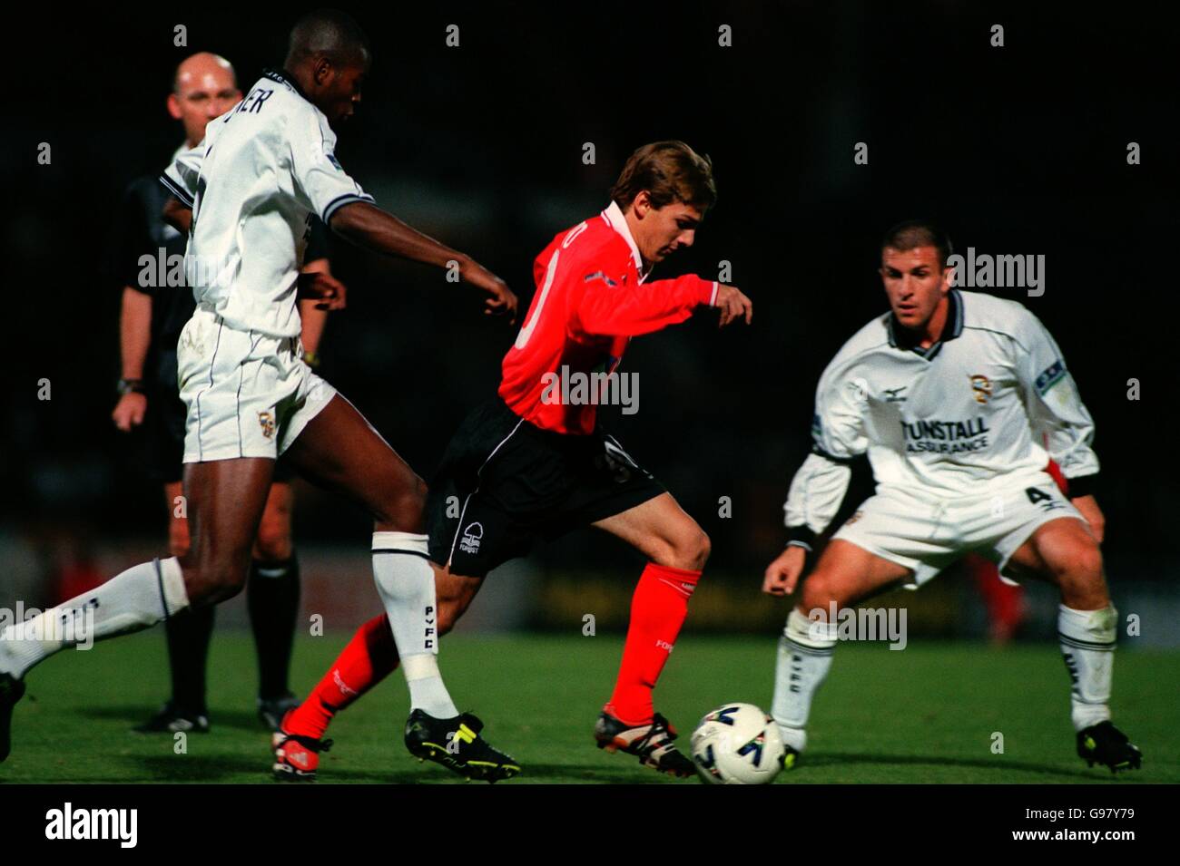 L-R; Port Vale's Dave Brammer tries to intercept Nottingham Forest's ...