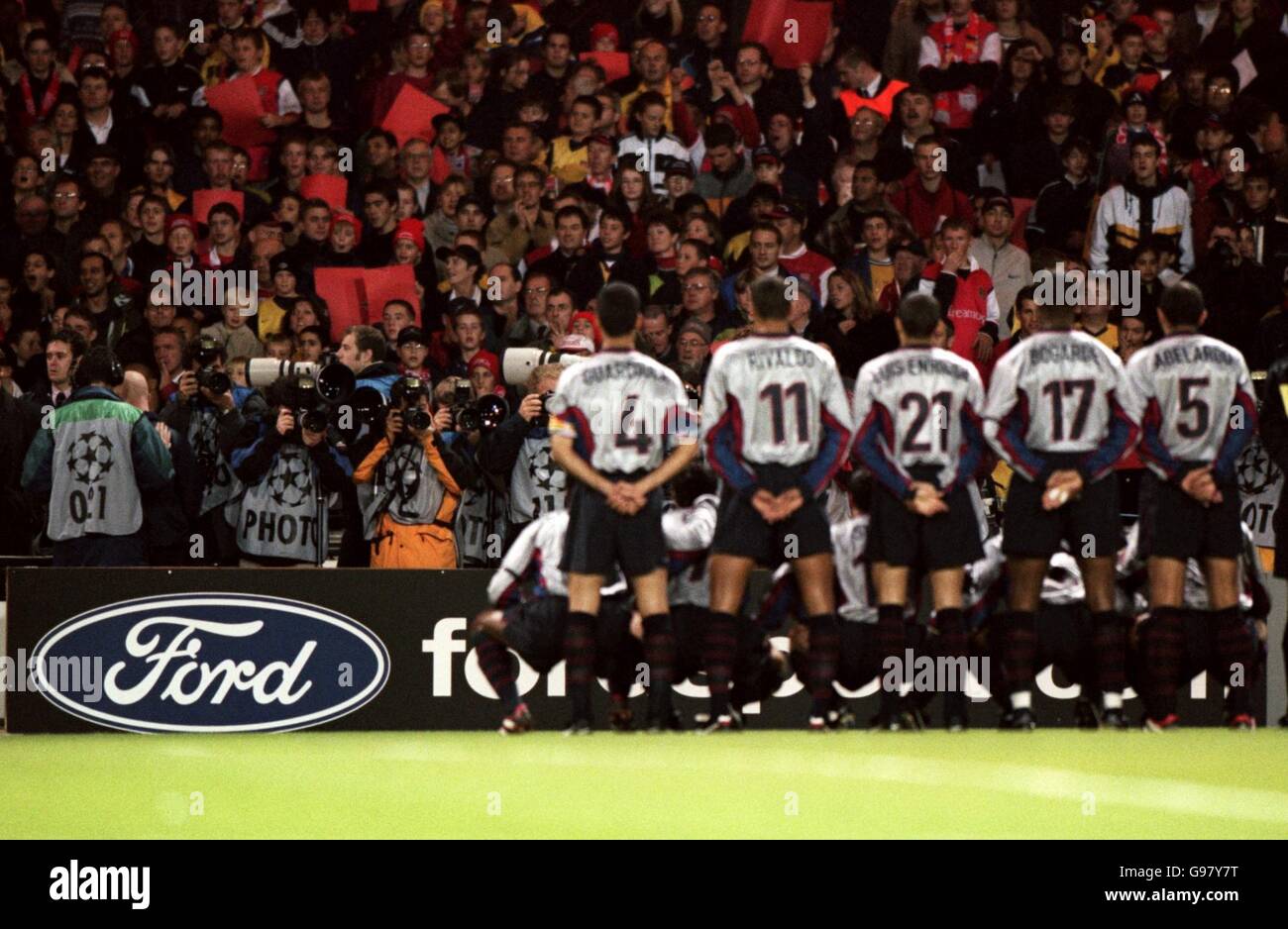 Official Photographer's take photographs of the Barcelona team group ...