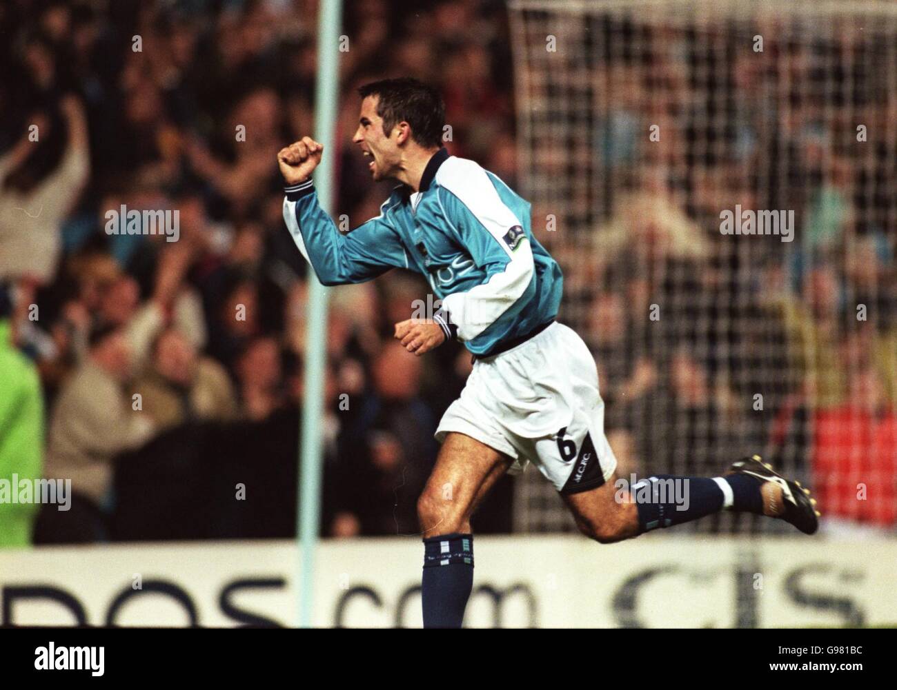 Manchester citys kevin horlock celebrates hi-res stock photography and ...