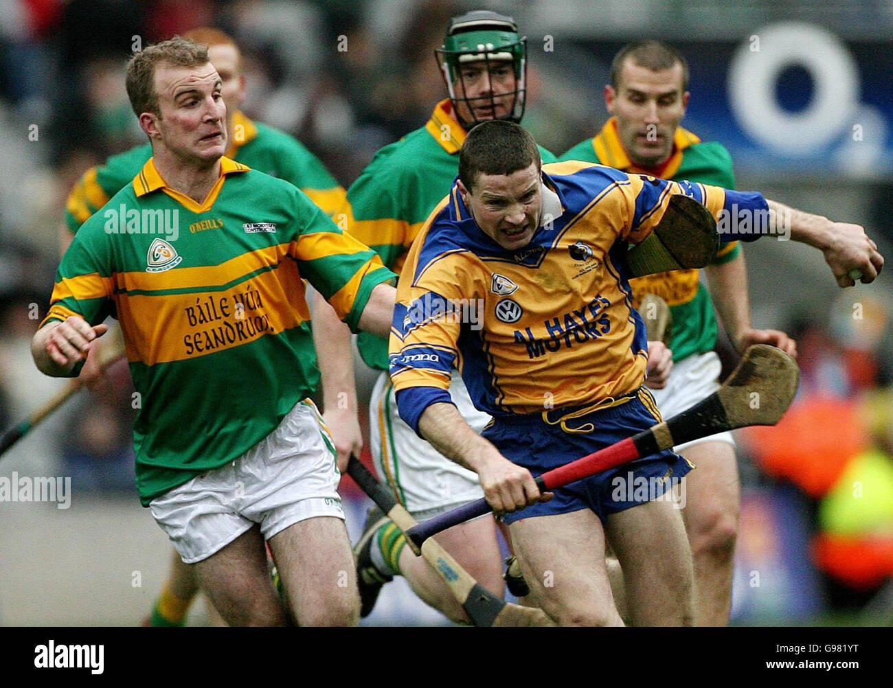 Damien Hayes of Portumna Co Galway breaks through the Newtownshanrum ...