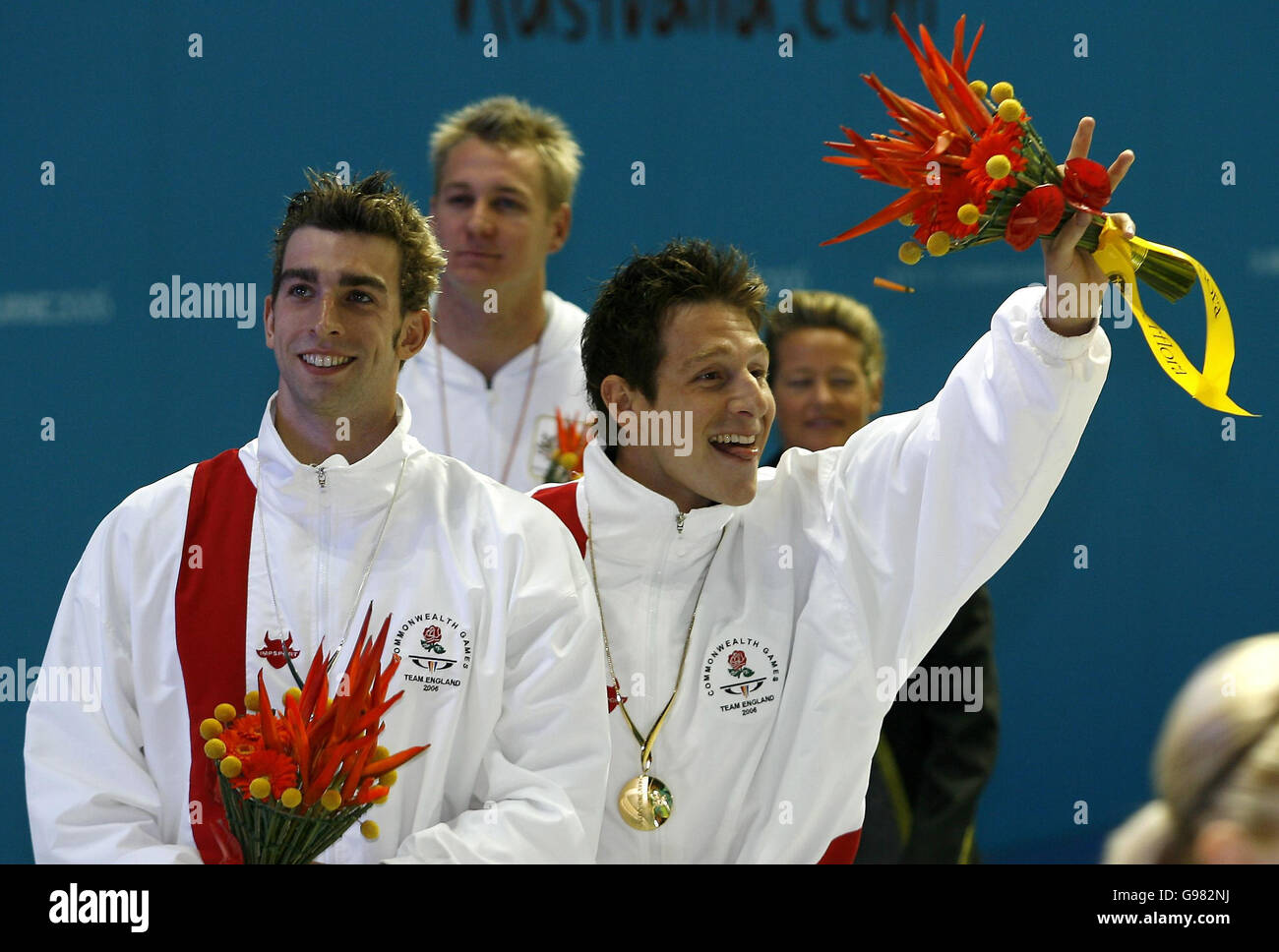 England's Christopher Cook celebrates winning gold in the men's 100m ...