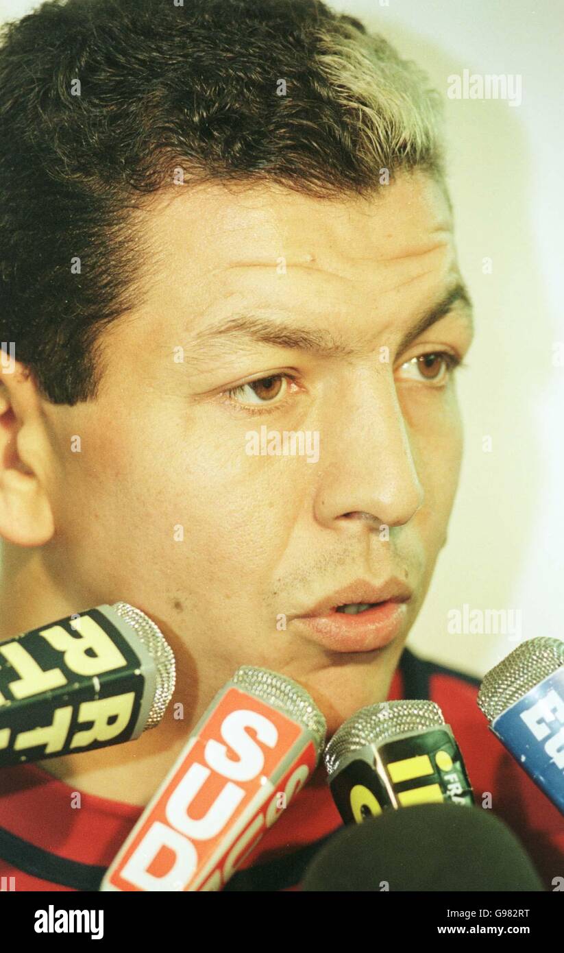 France's Abdel Benazzi at the team's press conference at the Millennium ...