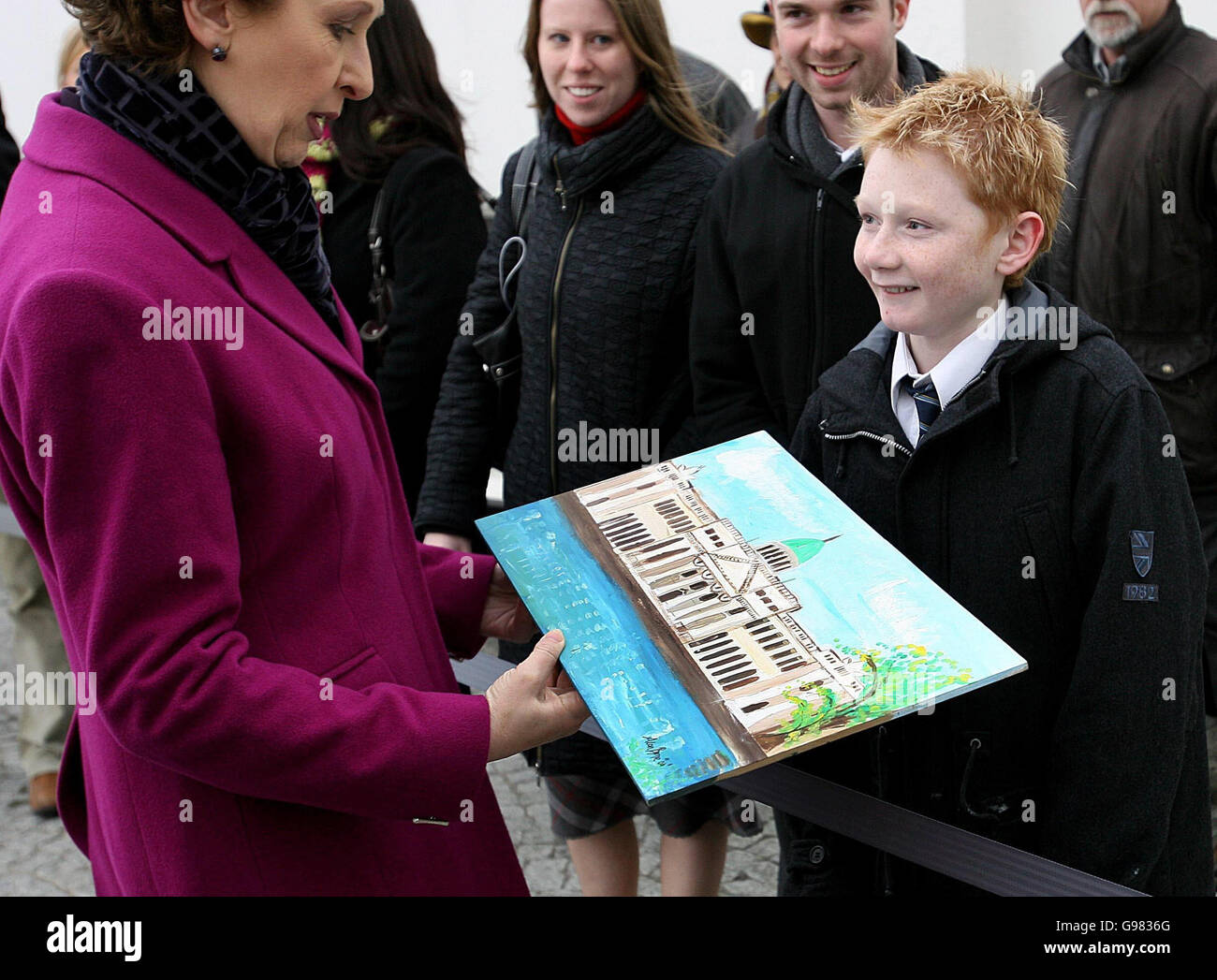 Irish president mary mcaleese meets alan byrne year deansrath college ...