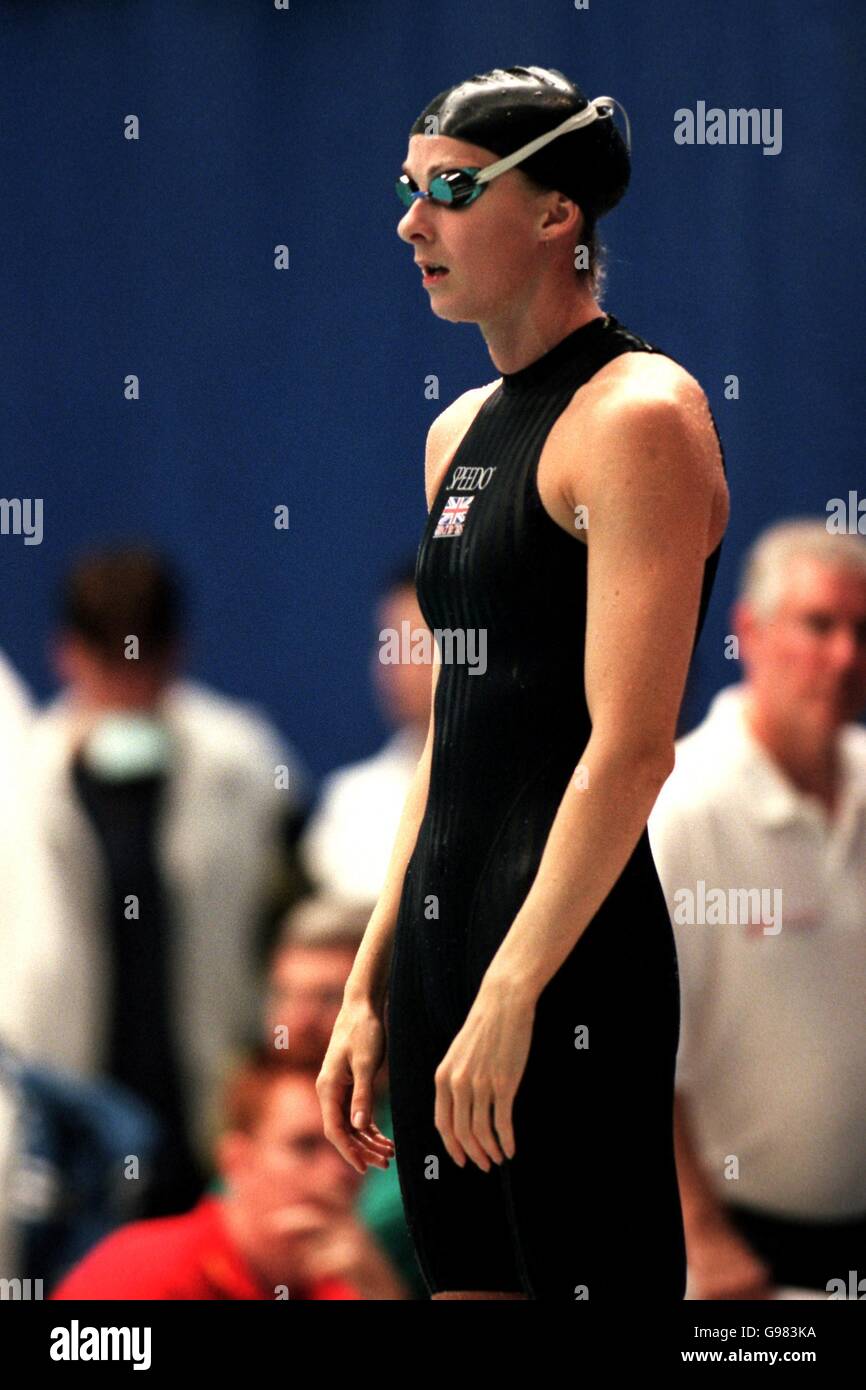 Alison Sheppard waits for her heat of the women's 50m freestyle Stock ...