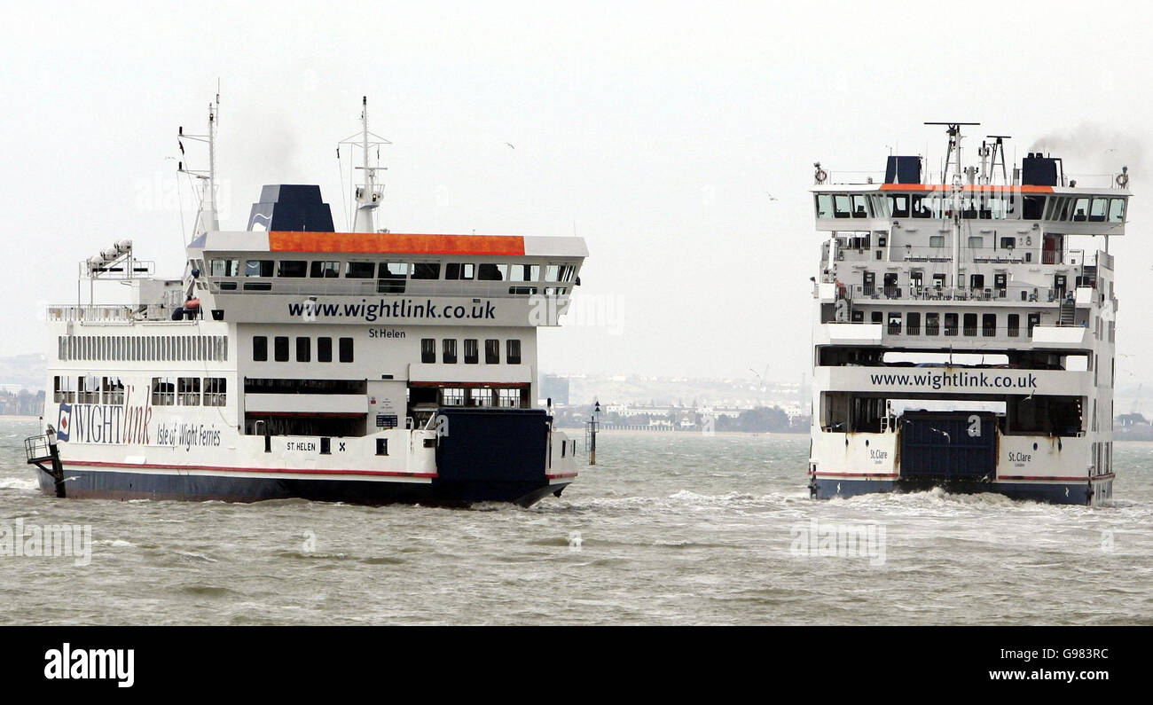 A stock photo of a Wightlink Ferry arriving at Fishbourne, Isle of ...