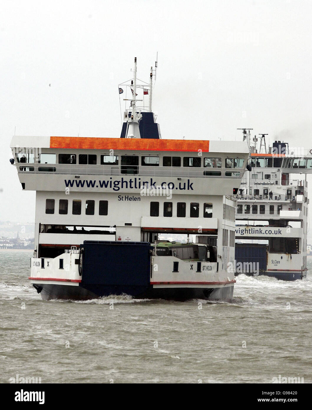 A stock photo of a Wightlink Ferry arriving at Fishbourne, Isle of ...