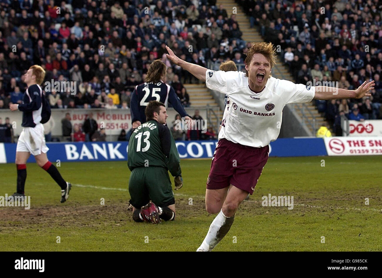 Scottish premier league match against falkirk at falkirk stadium hi-res ...