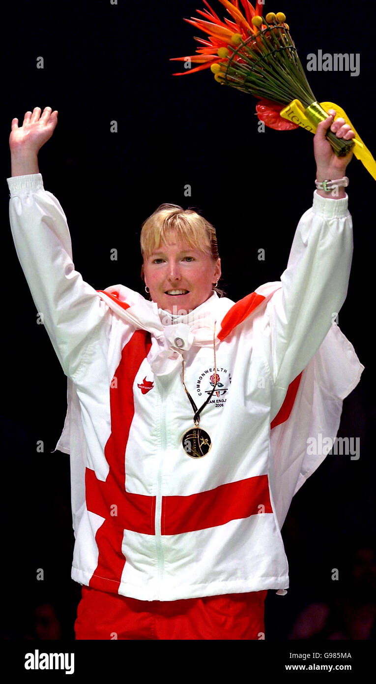 England's Tracey Hallam celebrates winning Gold, following her Women's ...