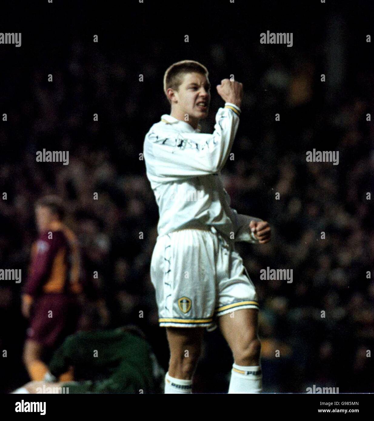 Leeds United's Alan Smith celebrates scoring the first goal of the game ...