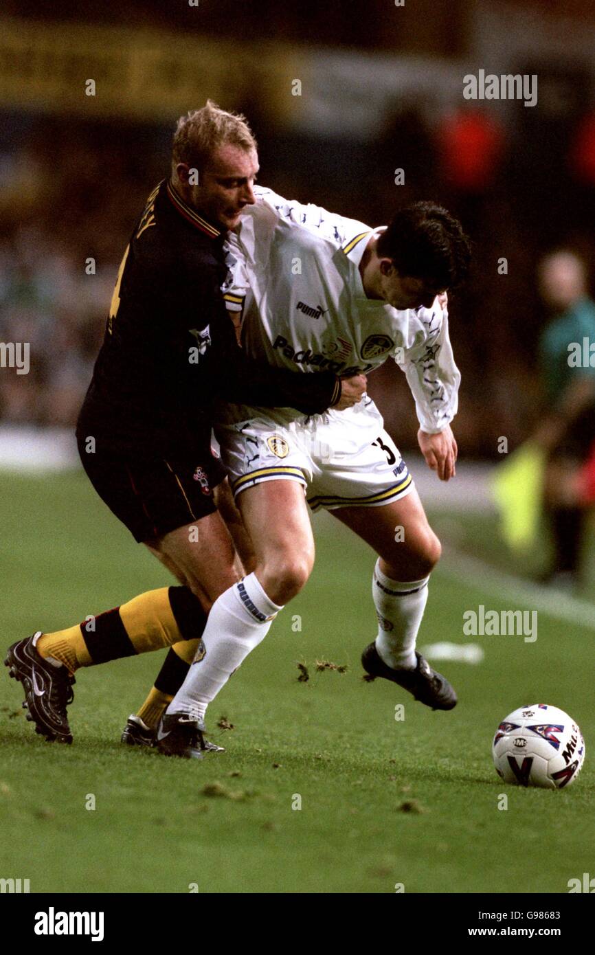Southamptons stuart ripley battles posession ball leeds uniteds ian ...