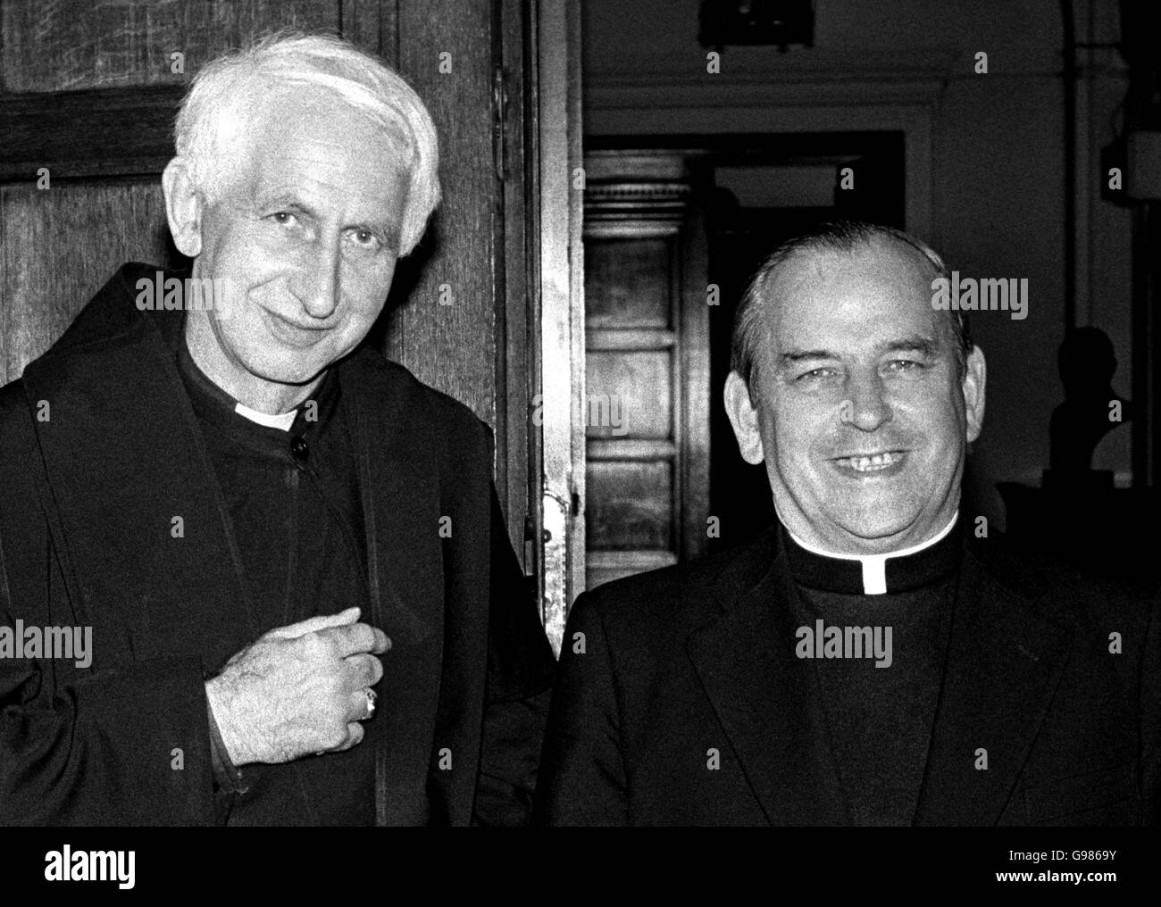The Archbishop of Westminster, Cardinal Basil Hume (left), with the ...