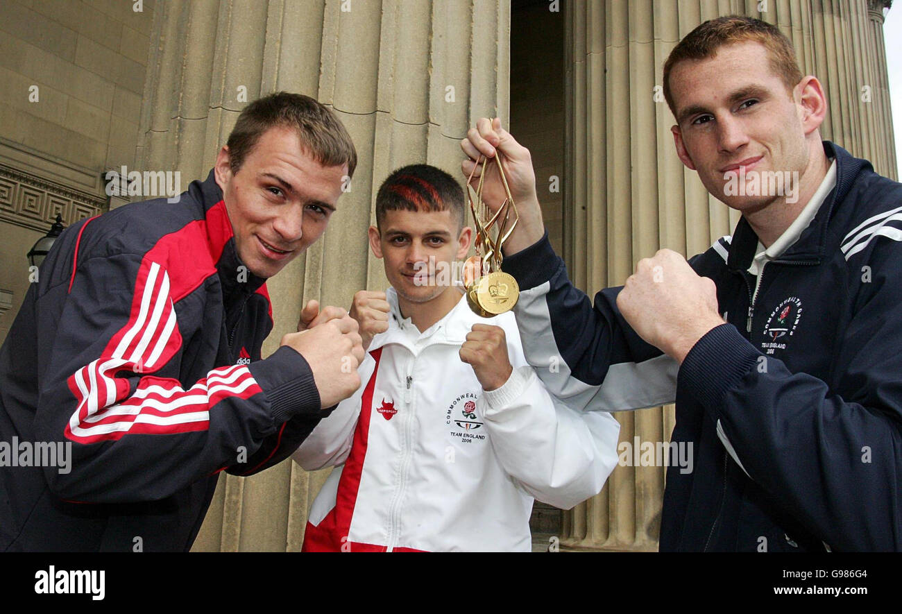 England's Commonwealth boxing medalists (left to right) Neil Perkins ...