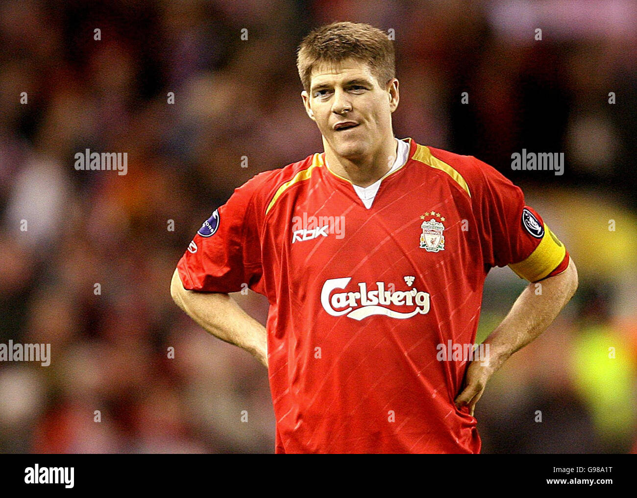 Uefa champions league second leg match anfield stadium hi-res stock ...