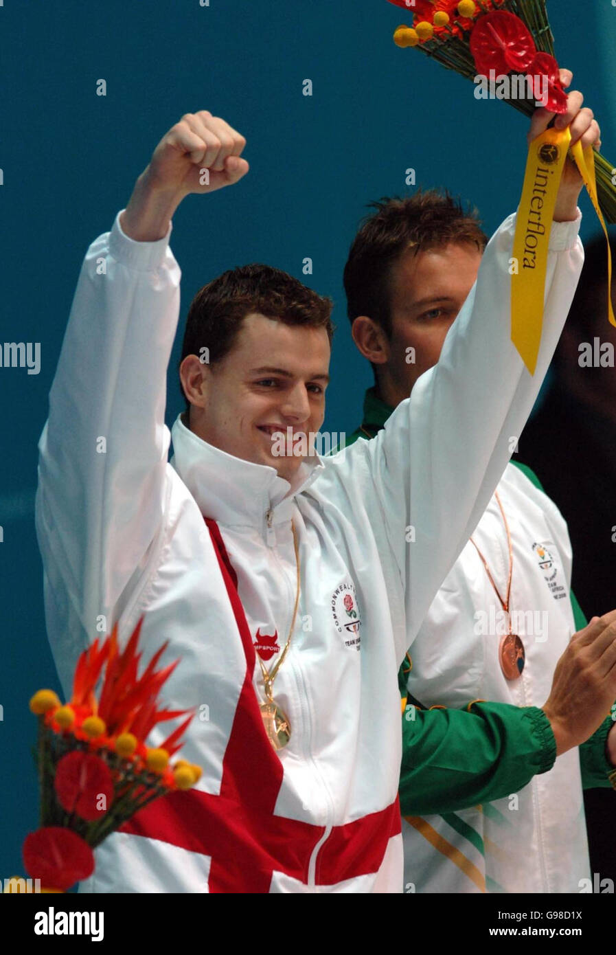 England's Matthew Clay celebrates winning the gold medal in the Men's ...