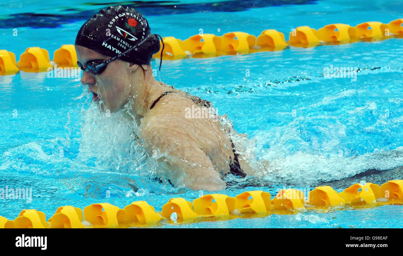 England's Kate Haywood in action during the women's 100m breaststroke ...