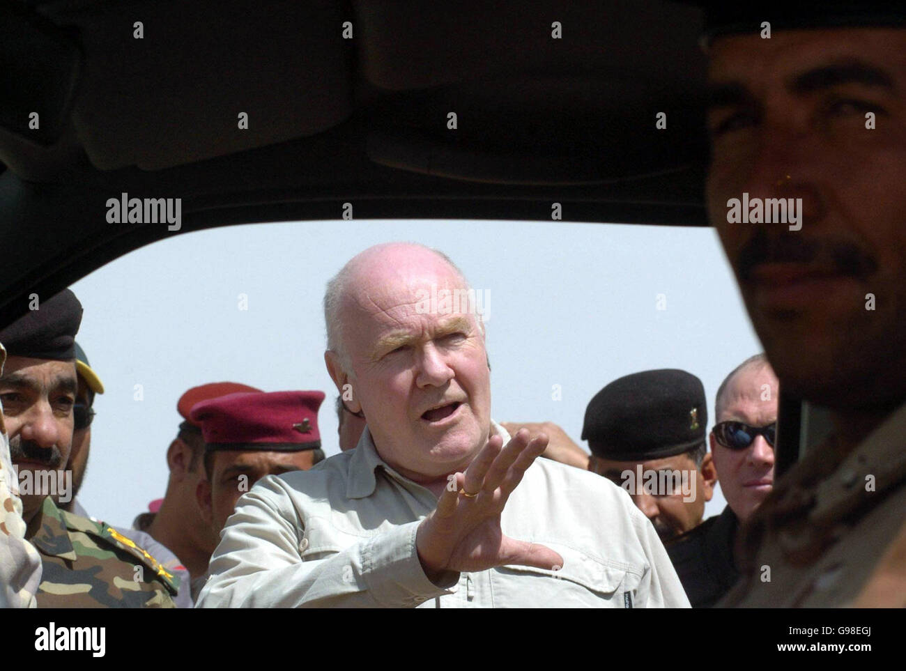 The Defence Secretary John Reid meets Iraqis who are training at a ...