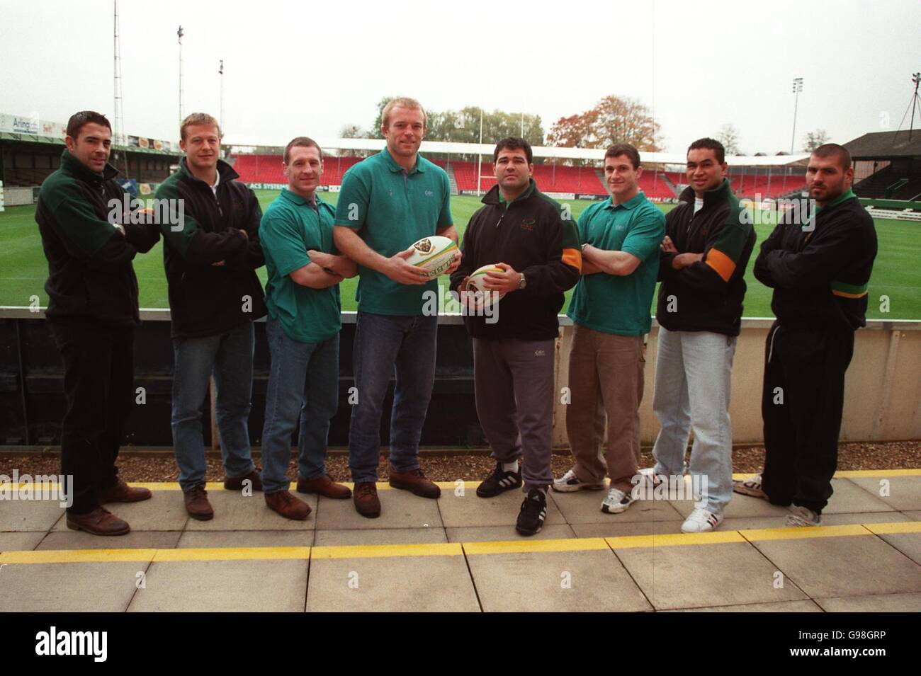 L-R; Northampton's Budge Pountney, Nick Beale, Allan Bateman, Tim ...