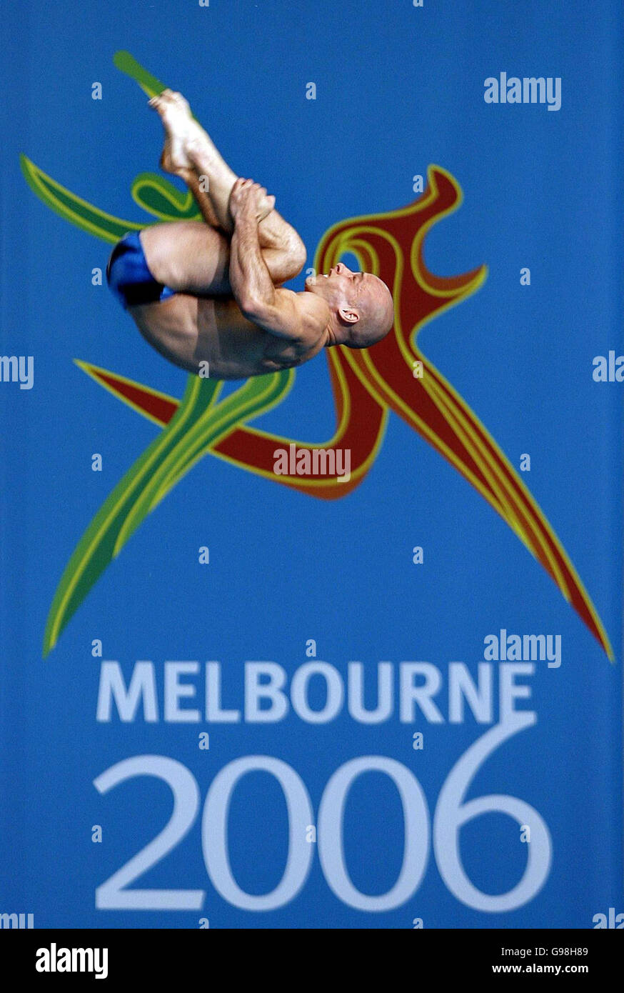 England's Peter Waterfield competes during the Men's 10 metre Platform ...