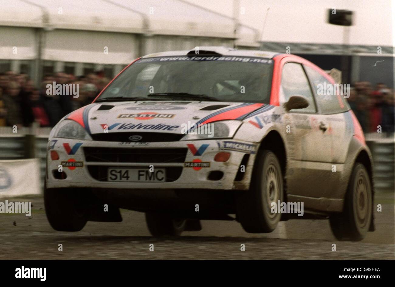 Rallying - Network Q Rally. Phil Mills takes to the air in his Ford ...