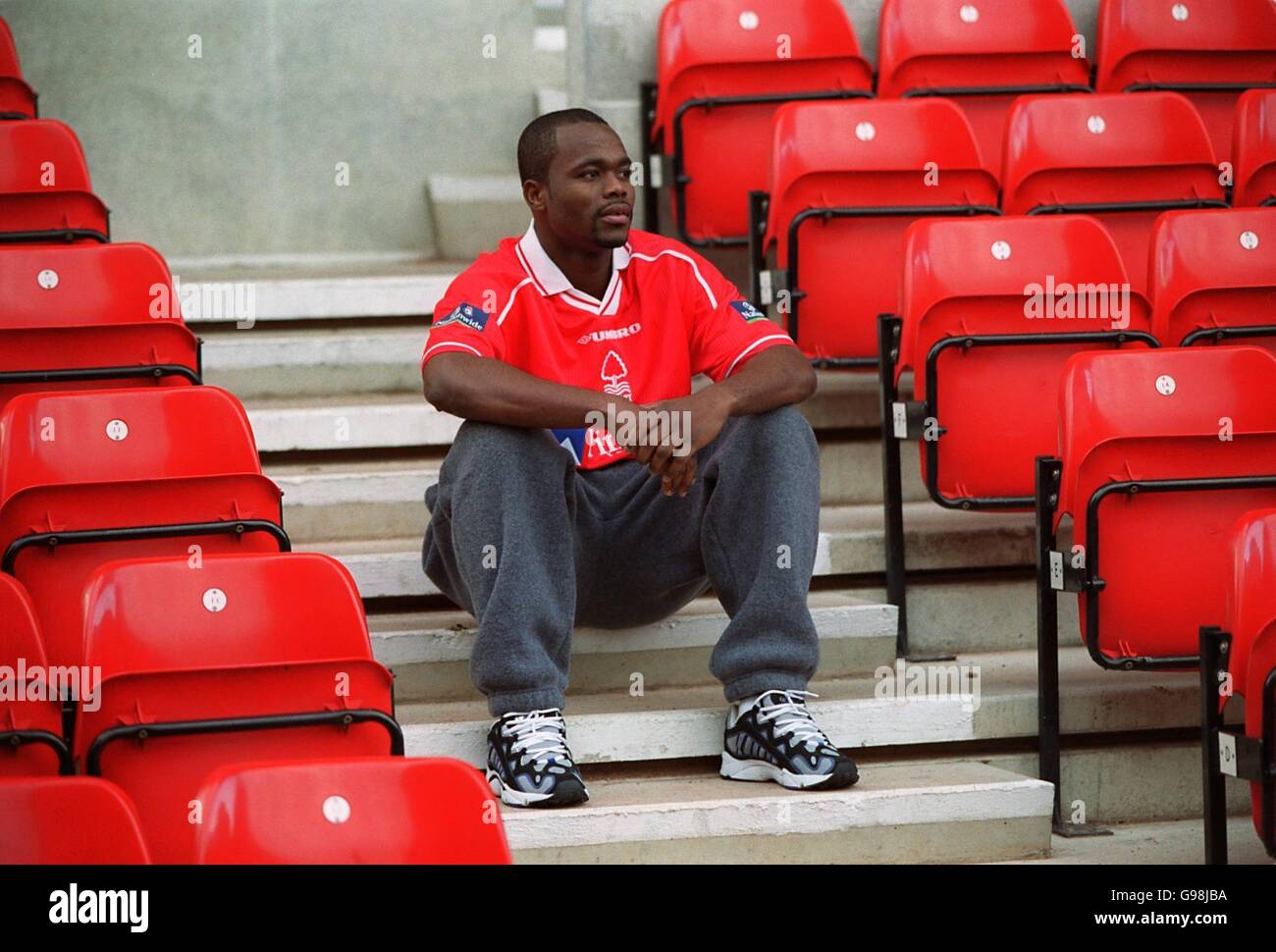 Nottingham Forest's new signing, Trinidad's Stern John, sits inside the ...