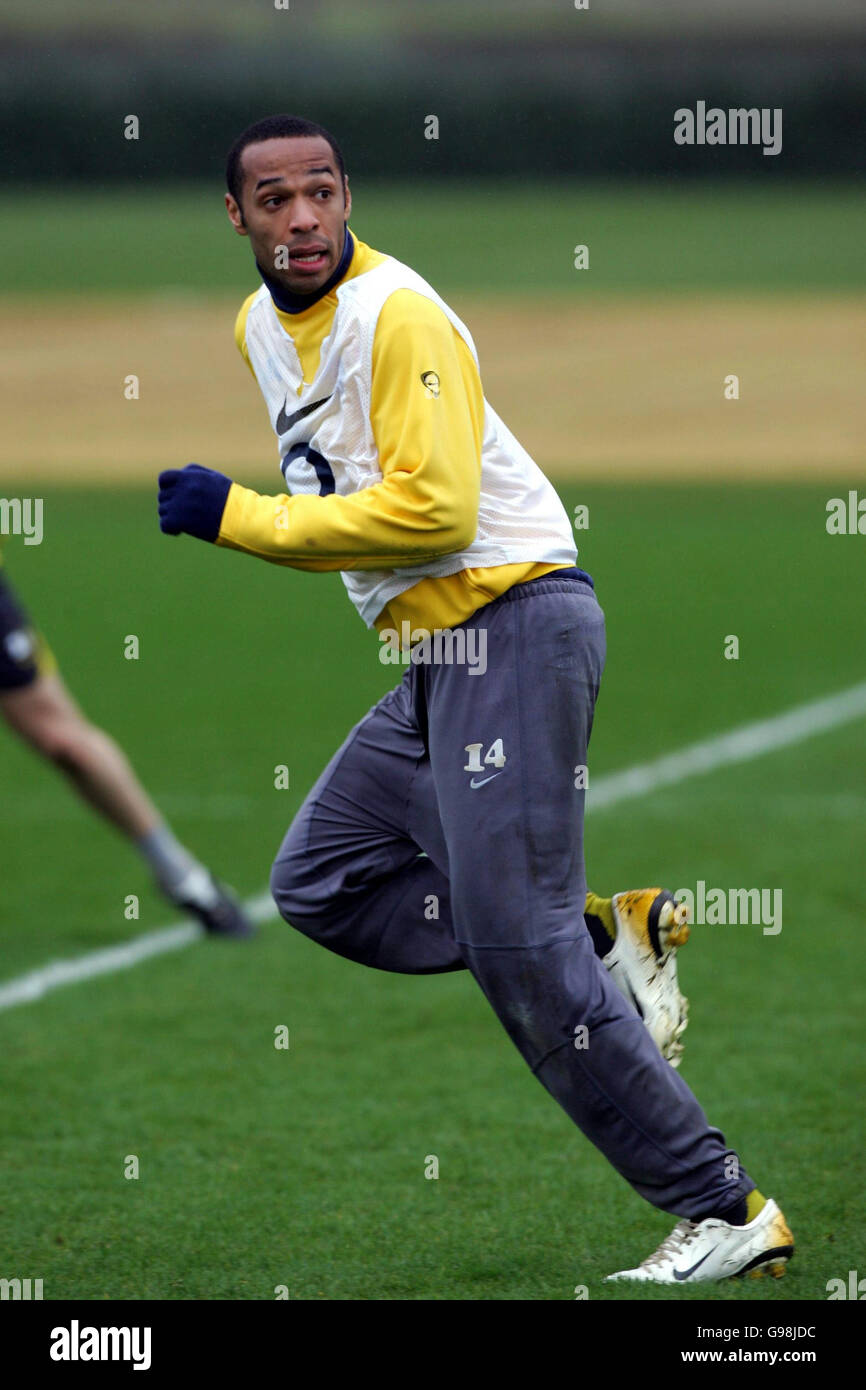 Arsenal's Thierry Henry during a training session at London Colney ...