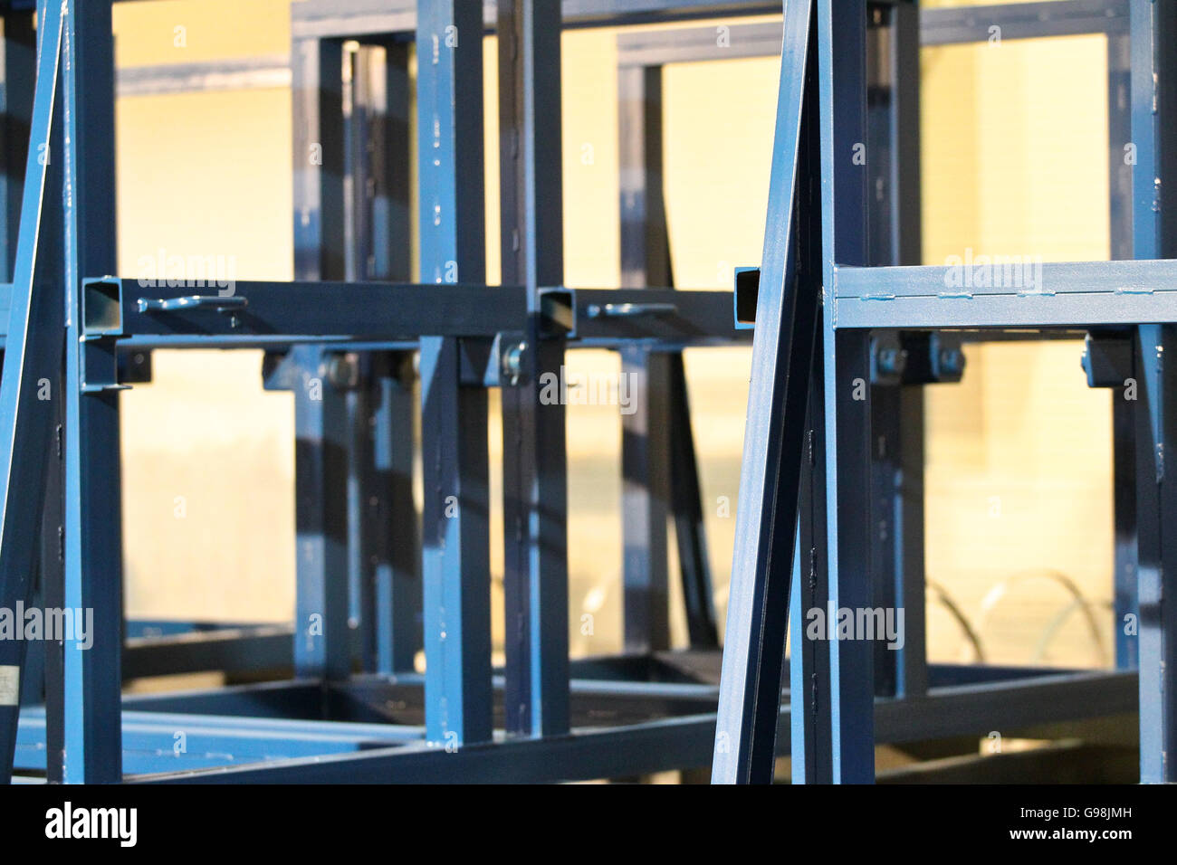 various elements of steel structures for further assembly Stock Photo ...