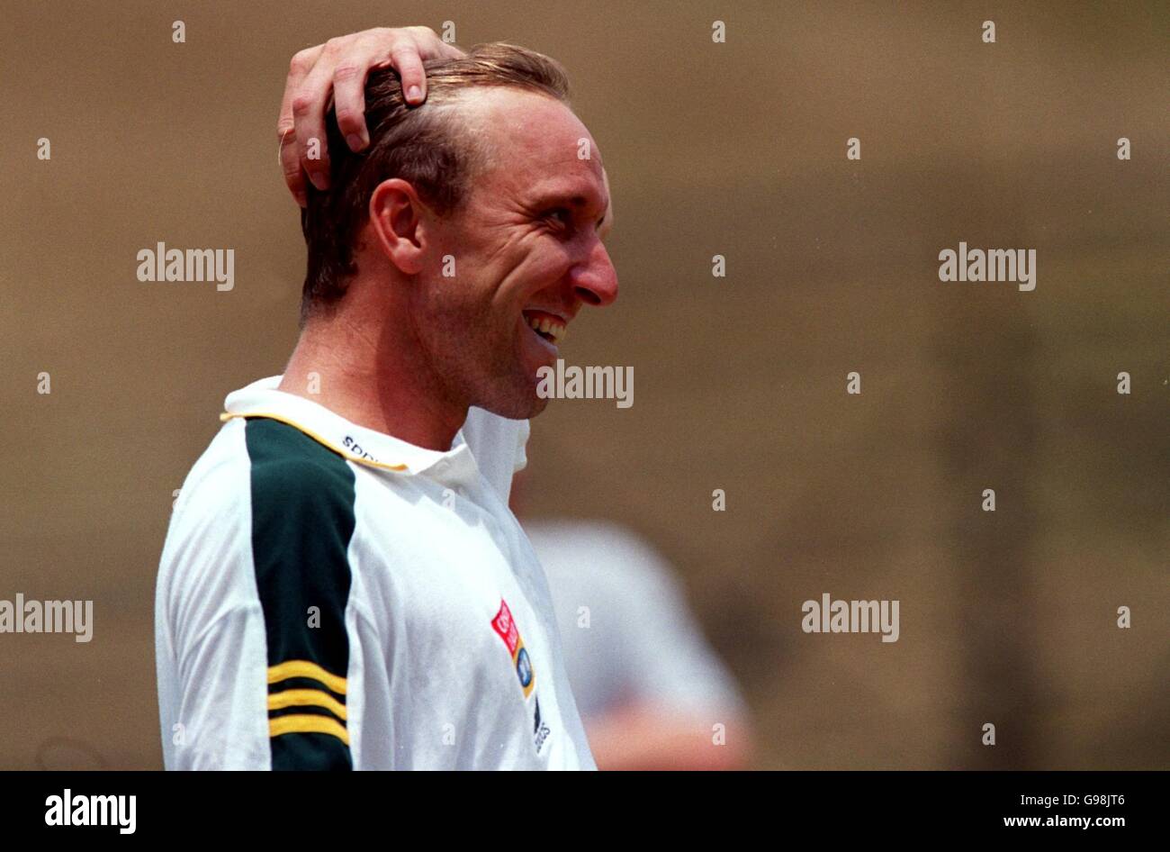 South Africa's fast bowler Allan Donald enjoy's the relaxed atmosphere ...