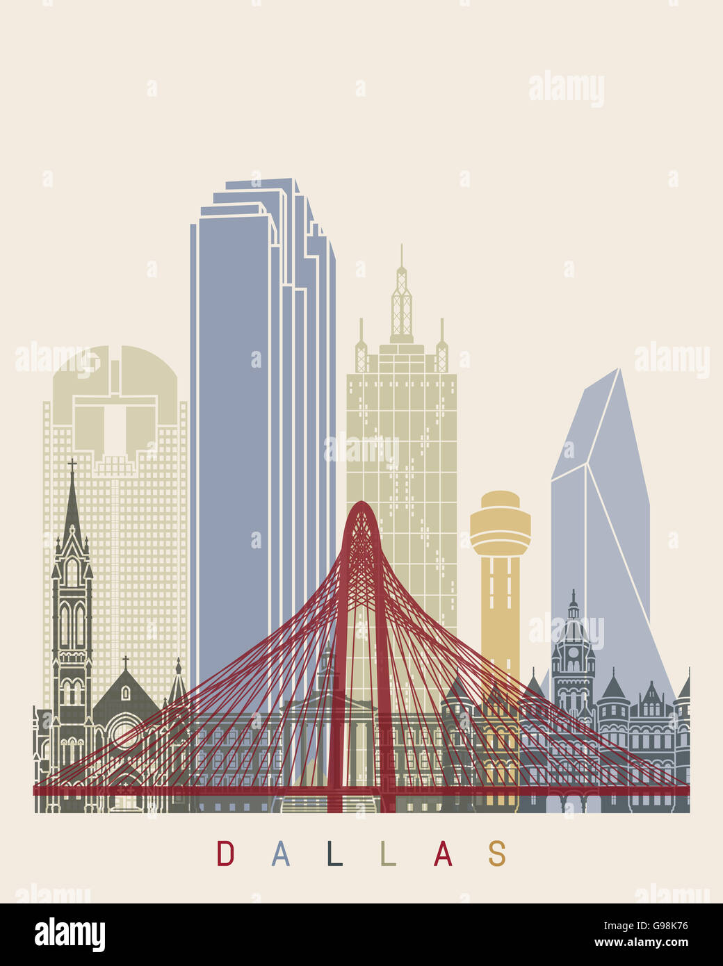 Dallas skyline illustration hi-res stock photography and images - Alamy