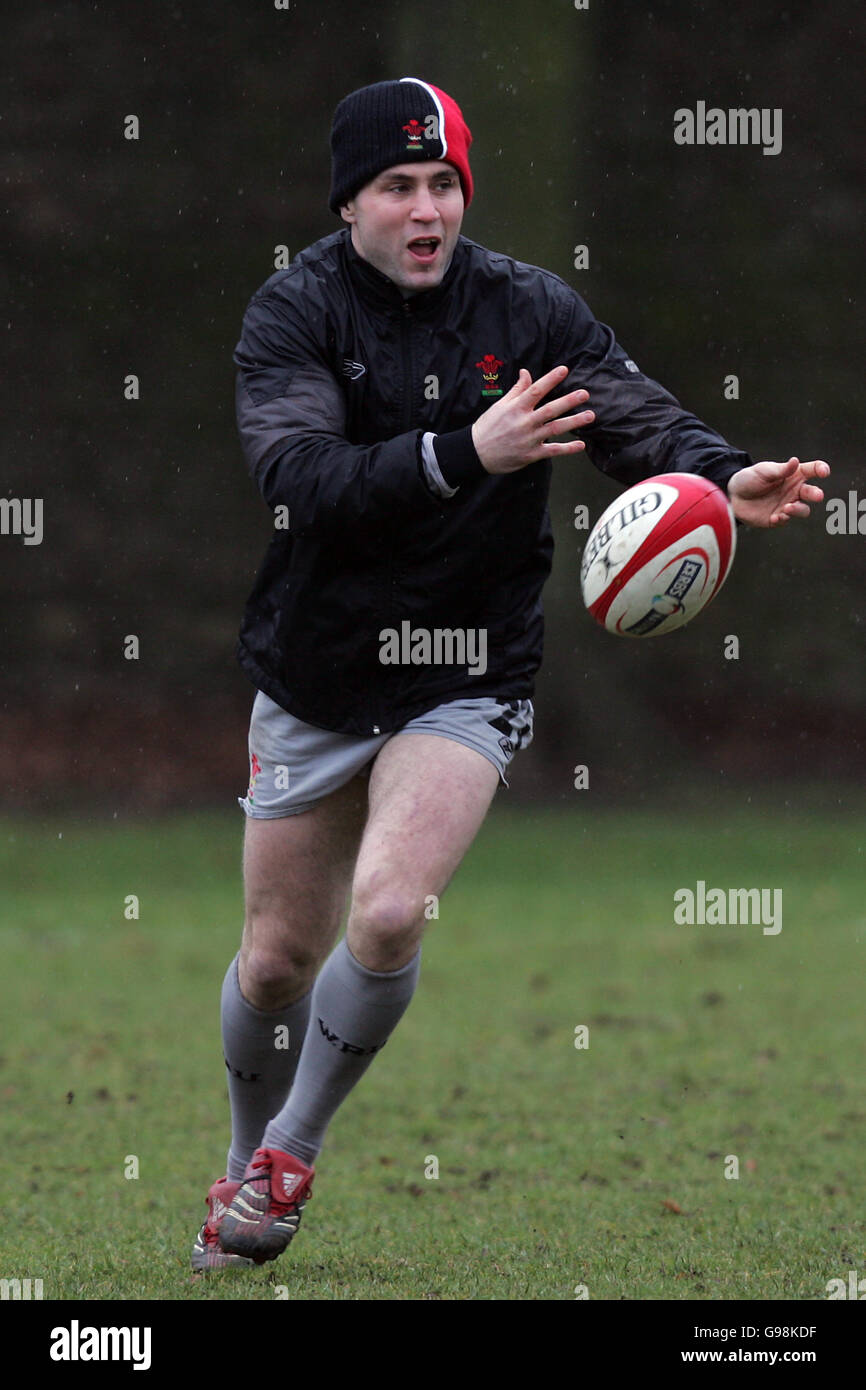 Wales' Stephen Jones during the training session at Sophia Gardens ...