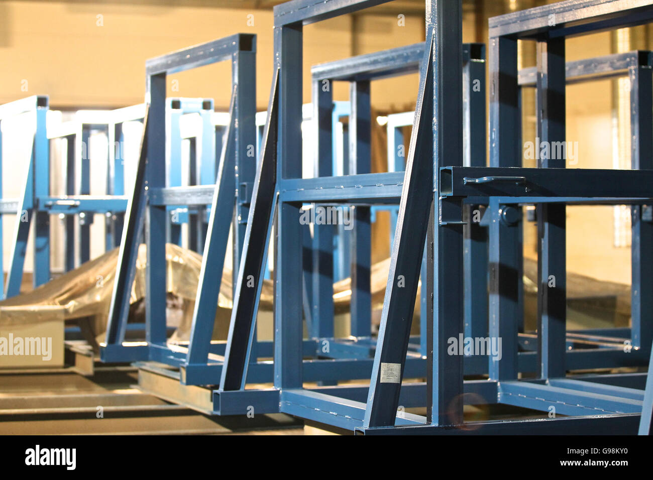 various elements of steel structures for further assembly Stock Photo ...