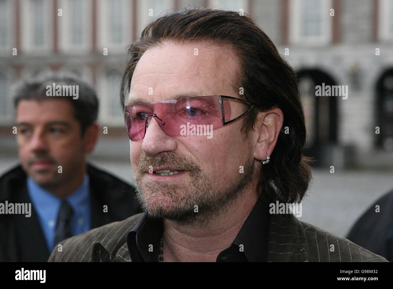 Bono arrives at the Beckett centenery at the Beckett centenary Festival ...