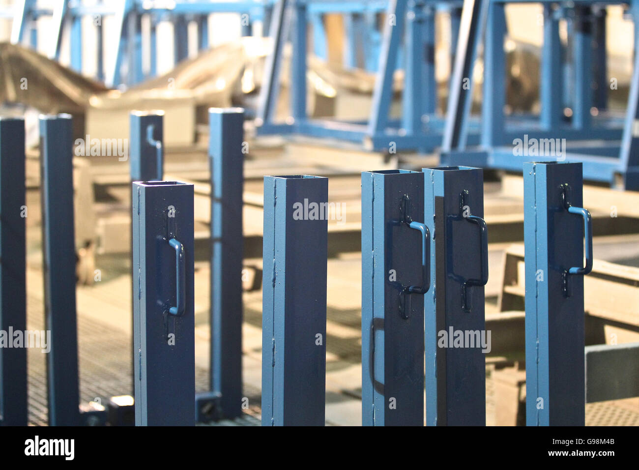 various elements of steel structures for further assembly Stock Photo ...