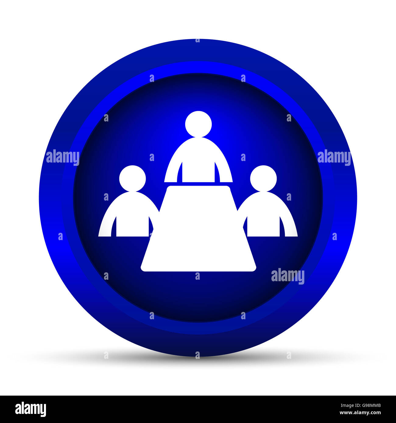 Meeting room icon. Internet button on white background Stock Photo - Alamy