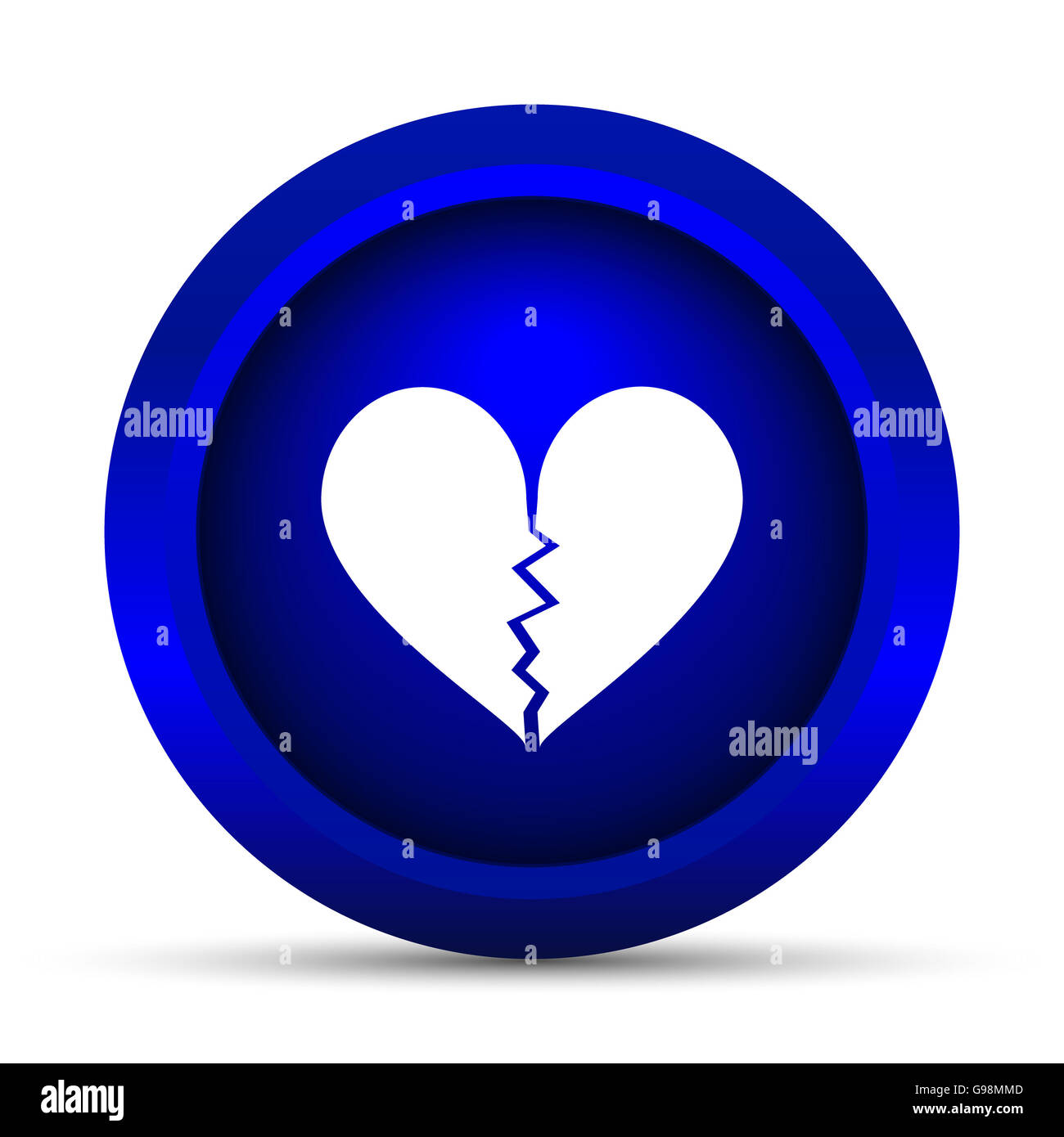 Broken heart icon. Internet button on white background Stock Photo - Alamy