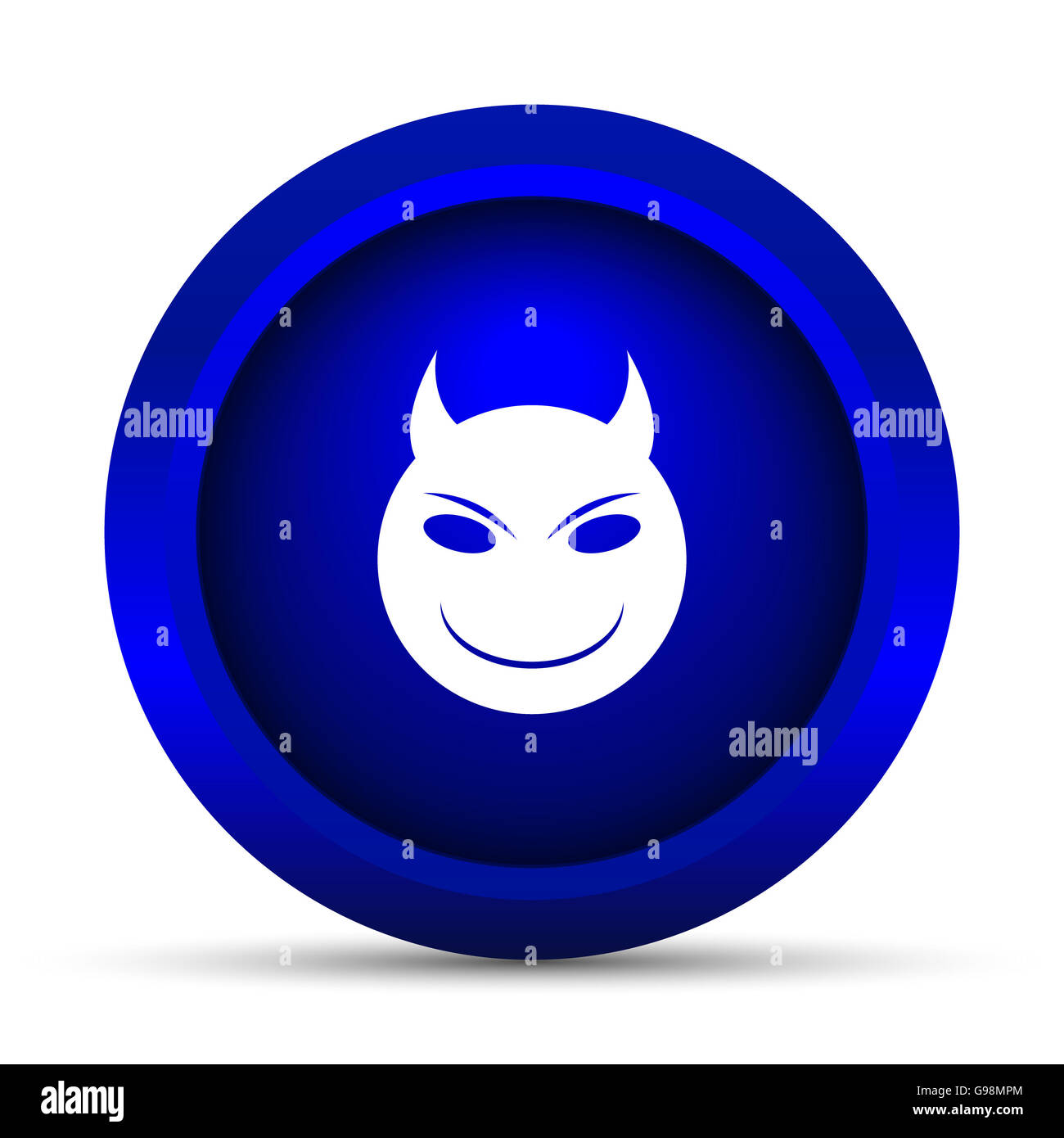 Evil icon. Internet button on white background Stock Photo - Alamy