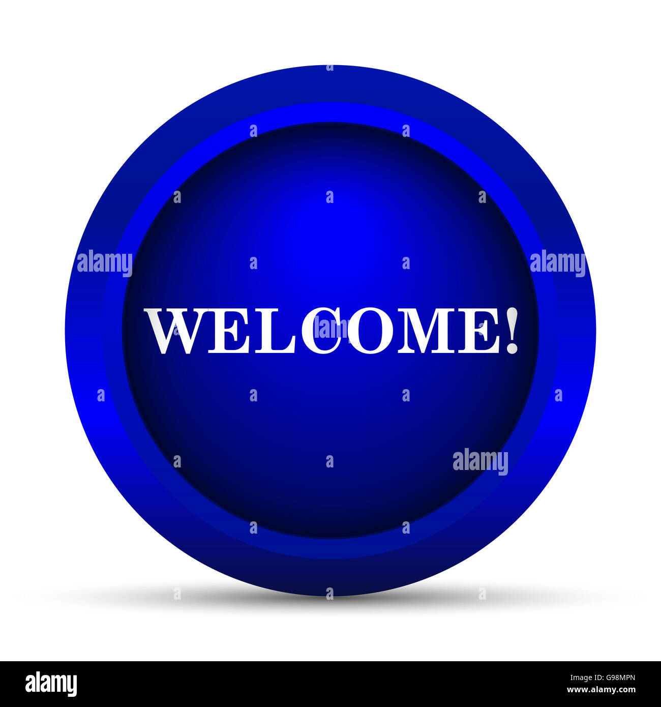 Welcome icon. Internet button on white background Stock Photo - Alamy