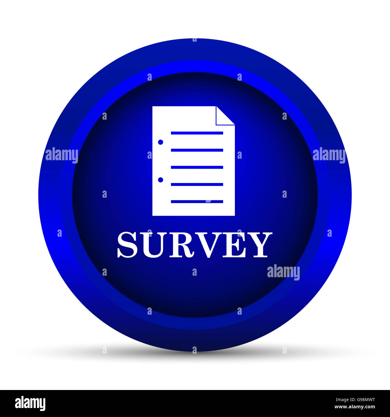 Survey icon. Internet button on white background Stock Photo - Alamy