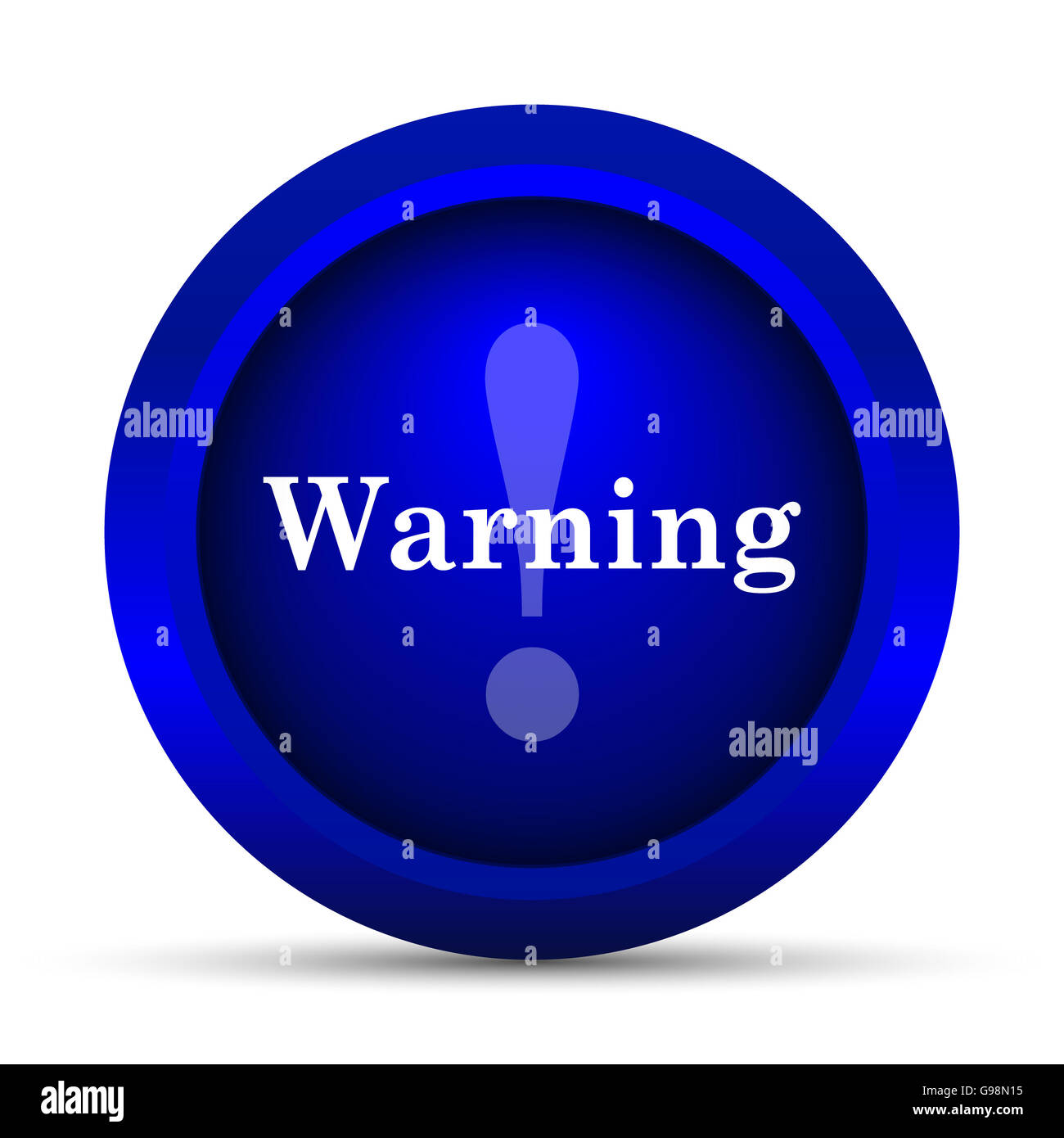 Warning icon. Internet button on white background Stock Photo - Alamy