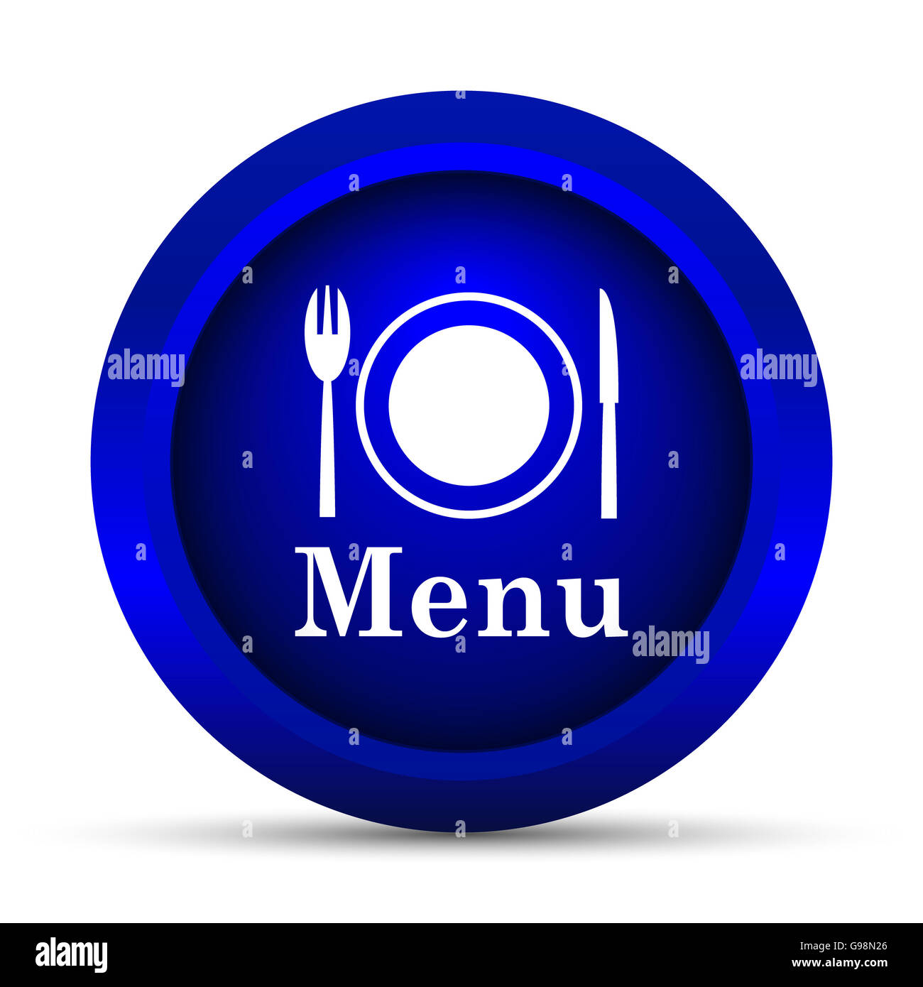 Menu icon. Internet button on white background Stock Photo - Alamy