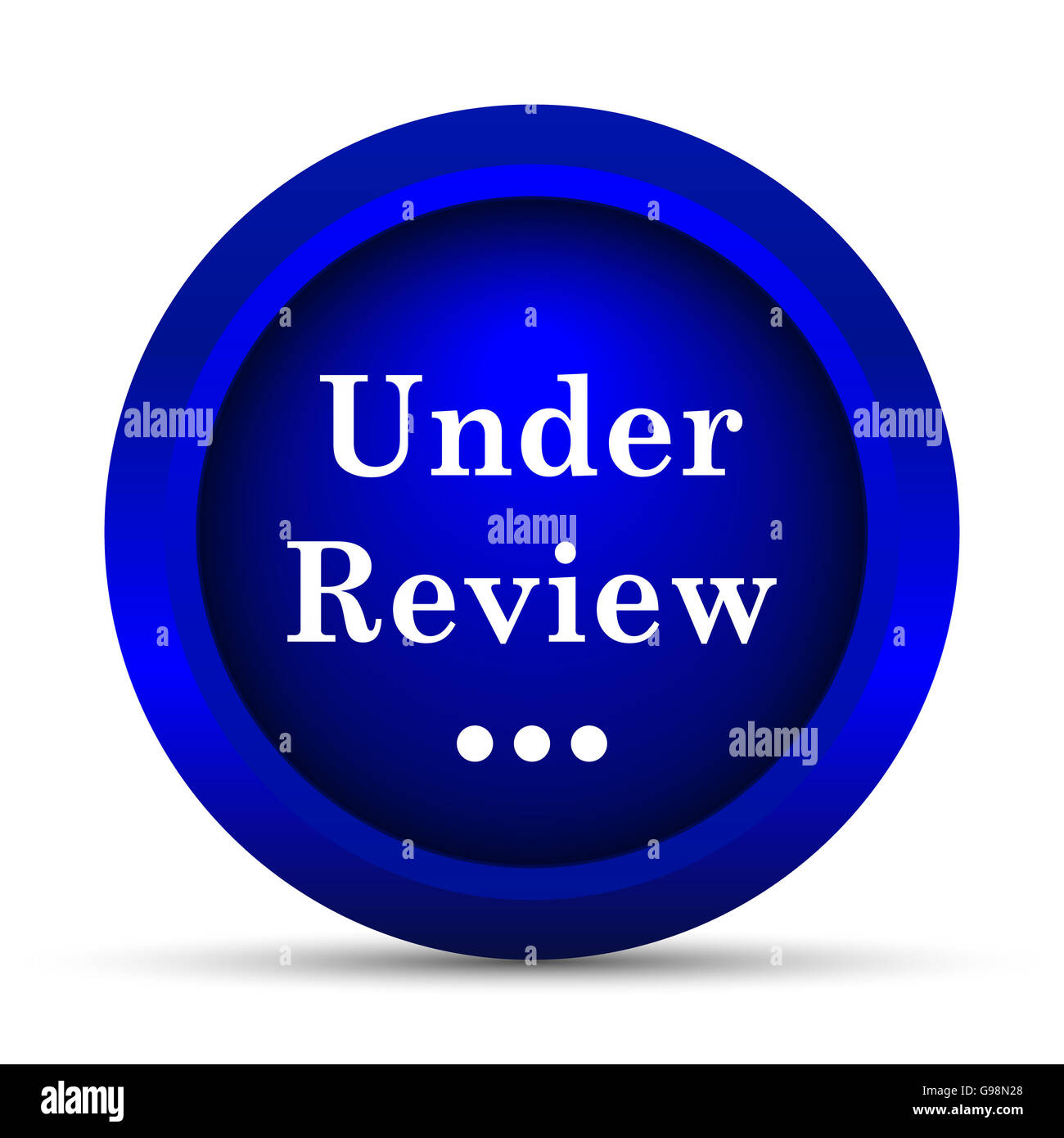 Under review icon. Internet button on white background Stock Photo - Alamy